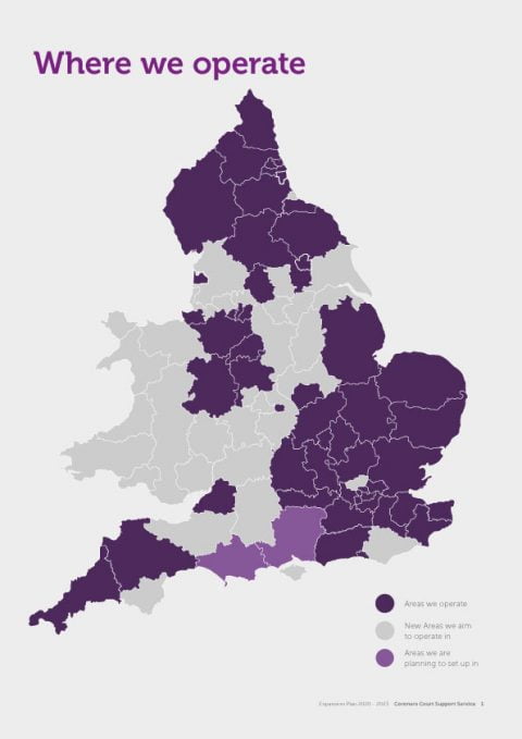 Where We Support - Coroners Courts Support Service